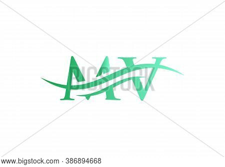 Mv Letters Logo Vector & Photo (Free Trial) | Bigstock