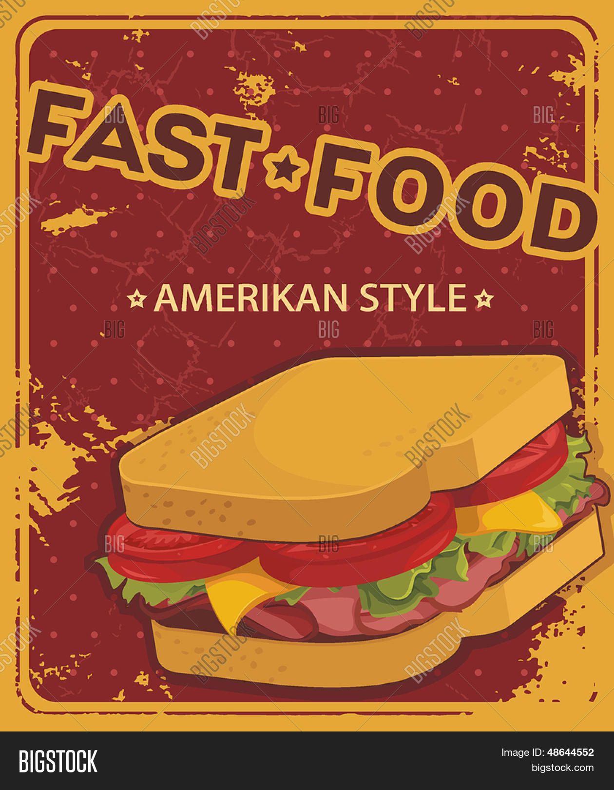 Retro Fast Food Menu Vector & Photo (Free Trial) | Bigstock