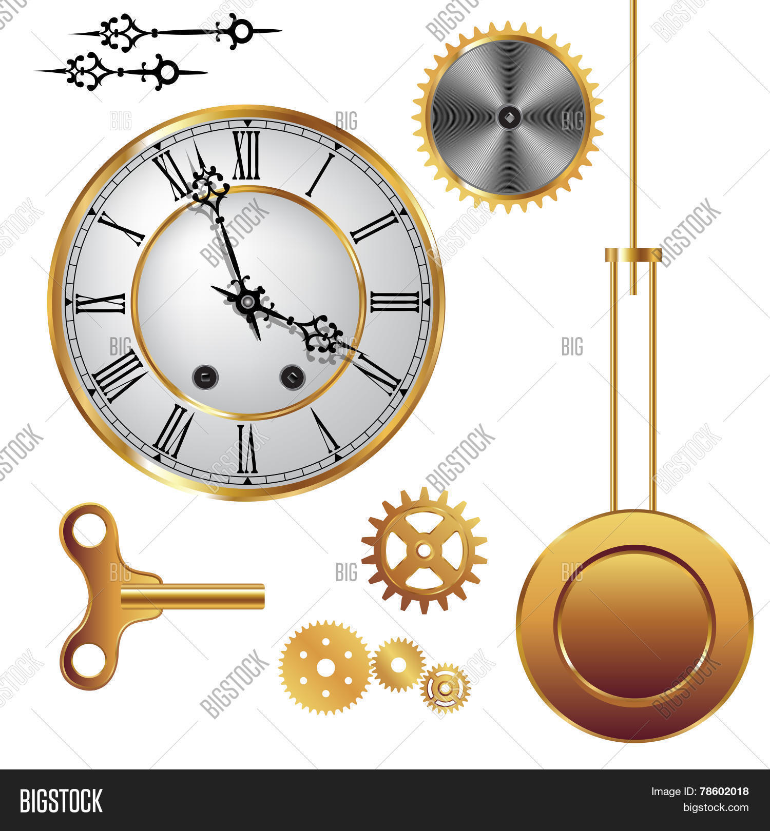 Clock Parts Vector & Photo (Free Trial) | Bigstock