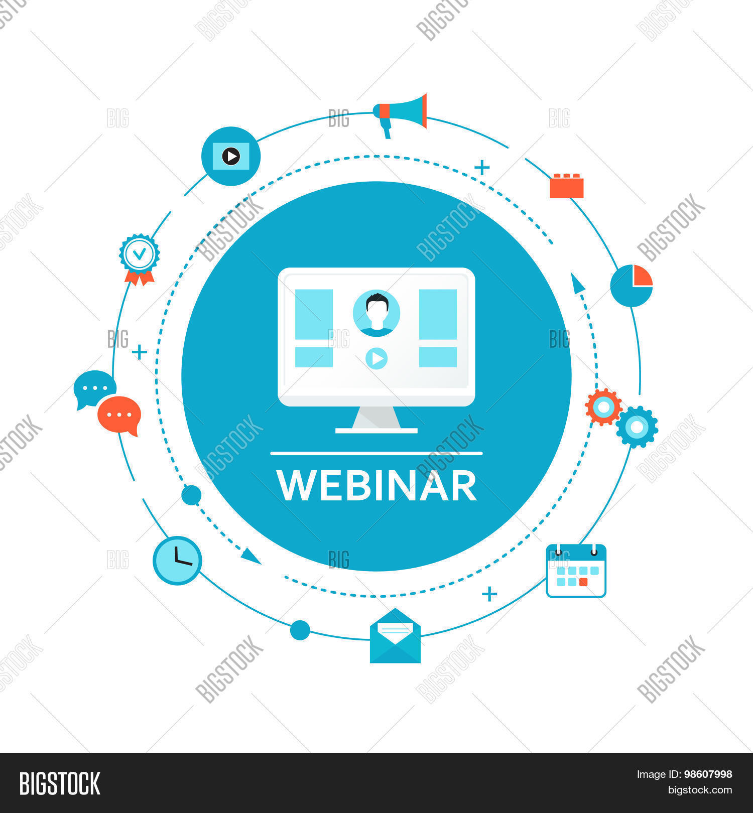 Webinar Illustration Vector & Photo (Free Trial) | Bigstock