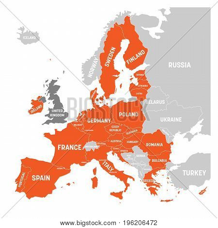 Map Europe Orange Vector & Photo (Free Trial) | Bigstock