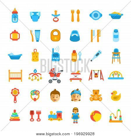 Baby Care Icons. Flat Vector & Photo (Free Trial) | Bigstock