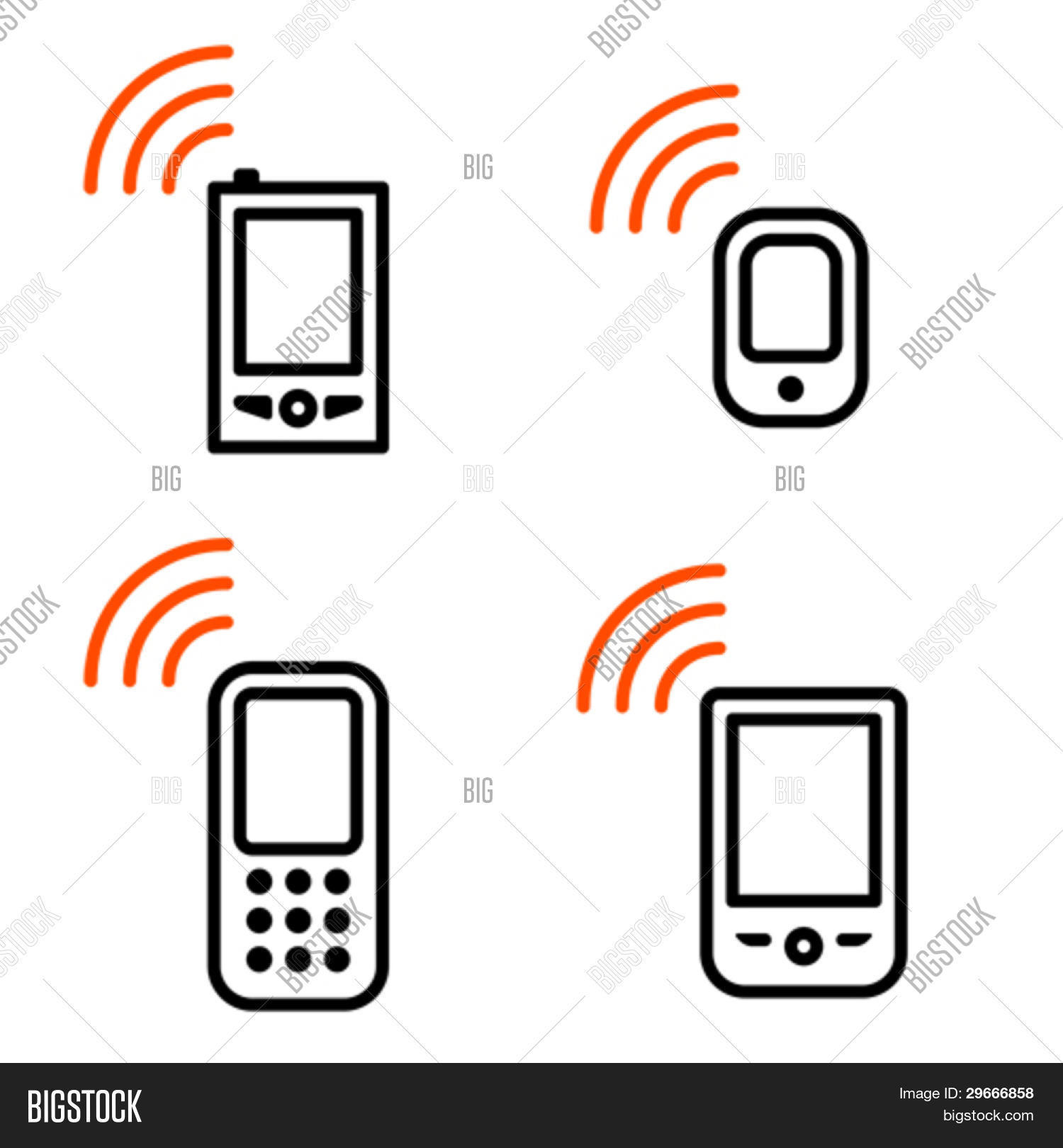 Mobile Phone Set. Vector & Photo (Free Trial) | Bigstock