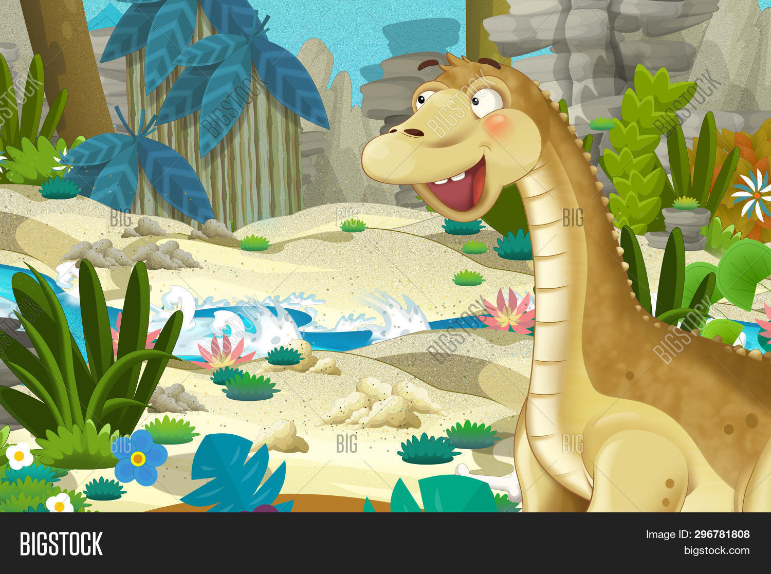 Cartoon Scene Dinosaur Image & Photo (Free Trial) | Bigstock