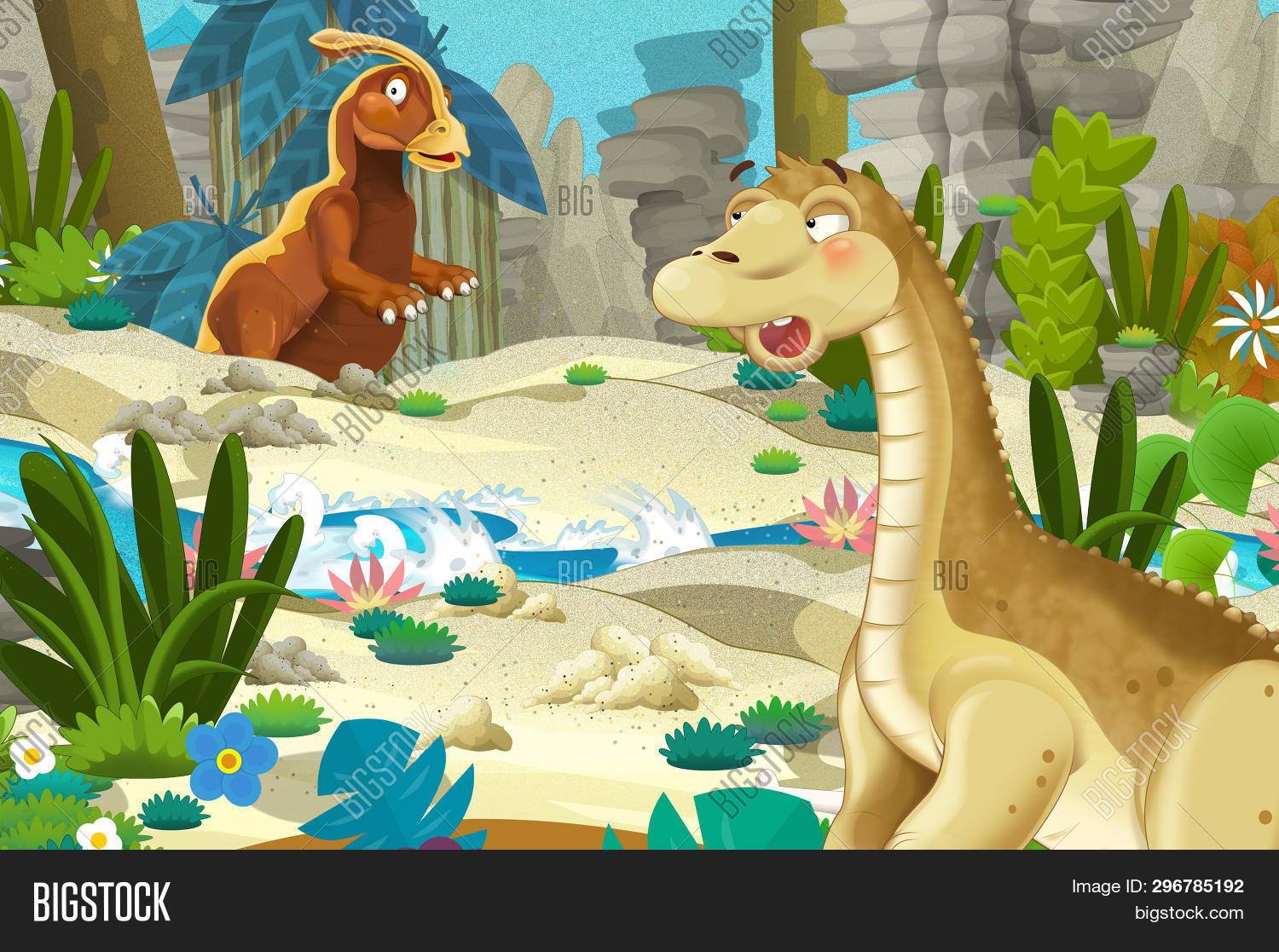 Cartoon Scene Dinosaur Image & Photo (Free Trial) | Bigstock