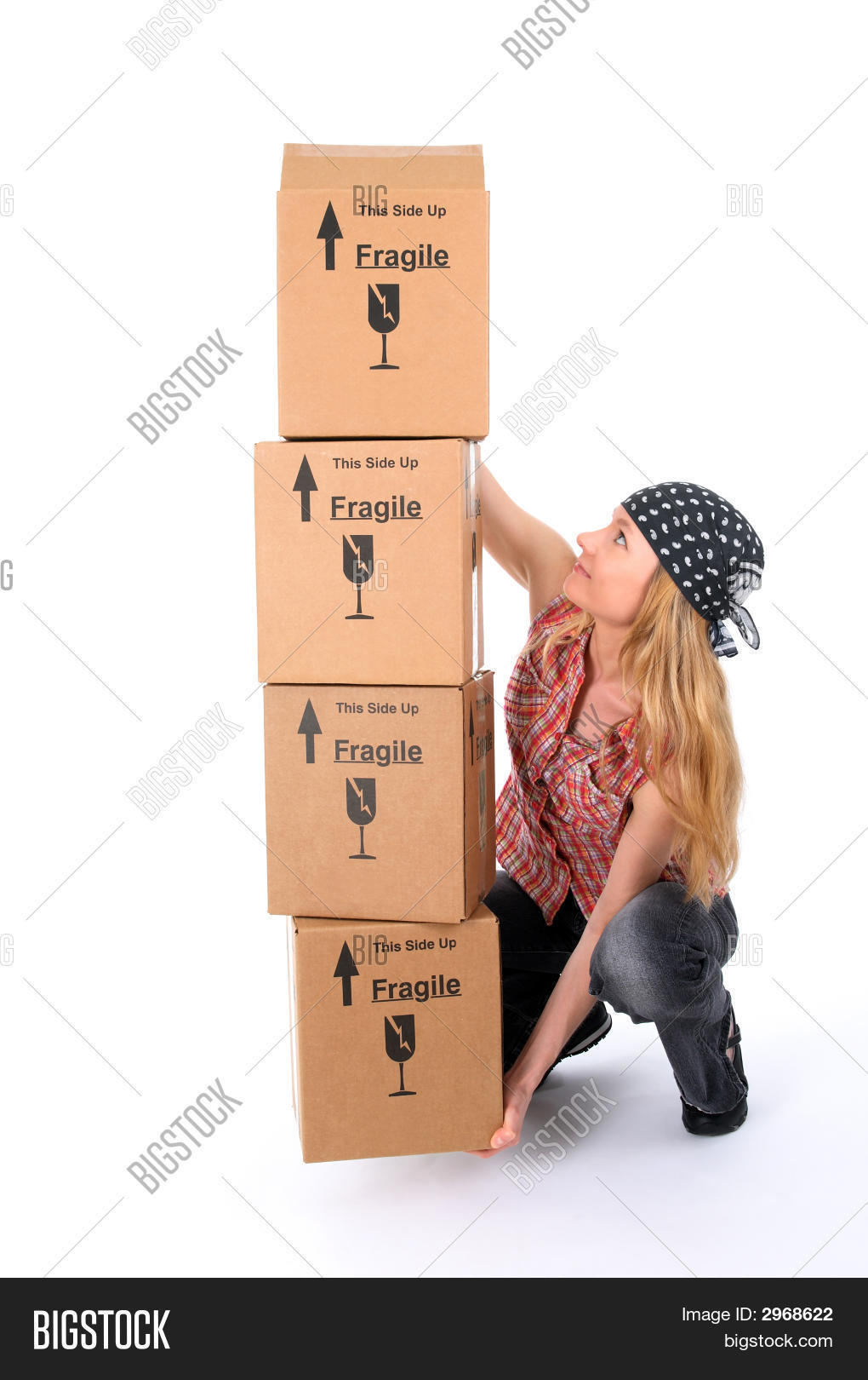 Girl Trying Lift Stack Image & Photo (Free Trial) | Bigstock