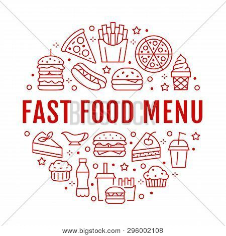 Fast Food Circle Vector & Photo (Free Trial) | Bigstock