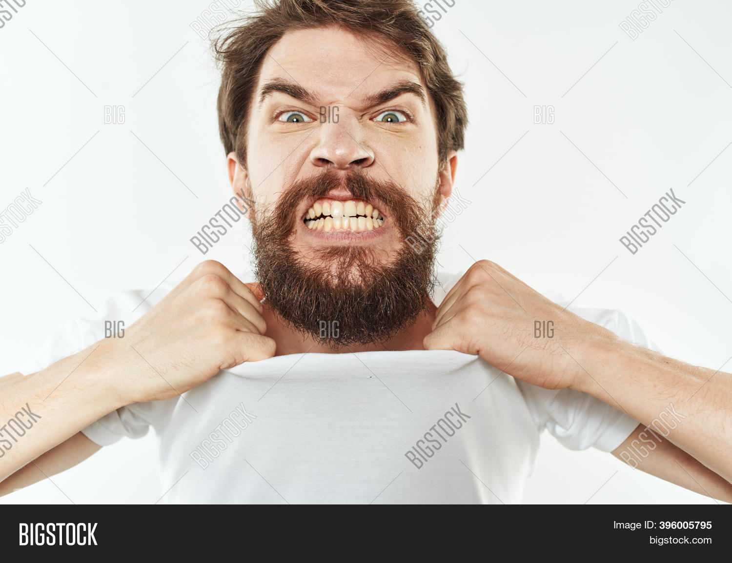 Angry Man White T- Image & Photo (Free Trial) | Bigstock