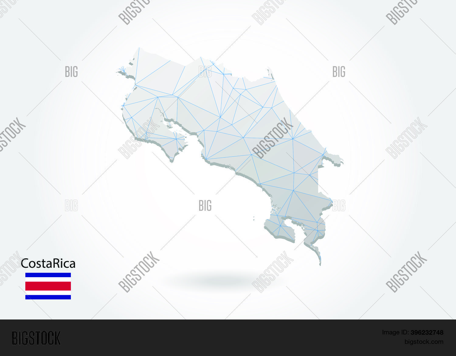Vector Map Costa Rica Vector & Photo (Free Trial) | Bigstock