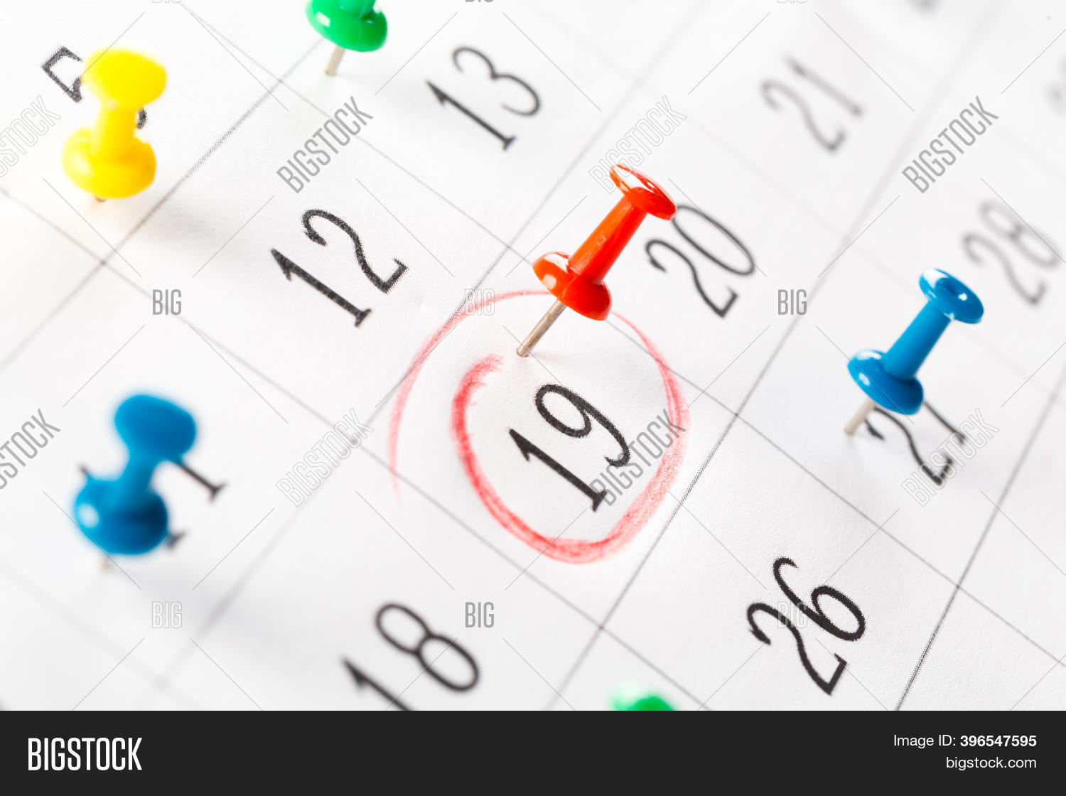 Push Pins On Calendar Image & Photo (Free Trial) | Bigstock