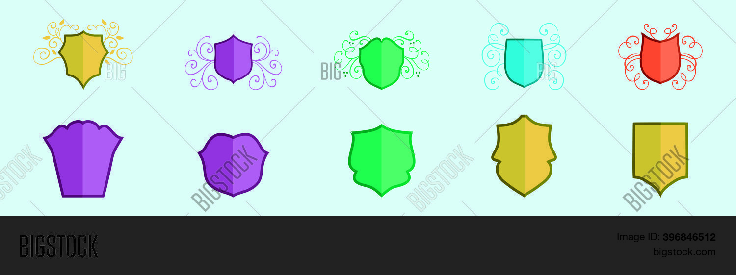 Set Shield Logo Vector & Photo (Free Trial) | Bigstock