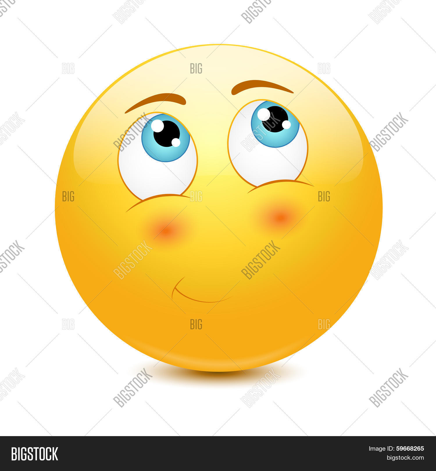 Shy Emoticon Vector & Photo (Free Trial) | Bigstock