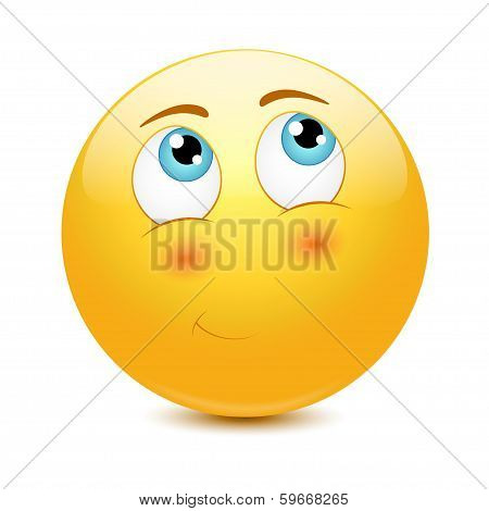 Shy Emoticon Vector & Photo (Free Trial) | Bigstock