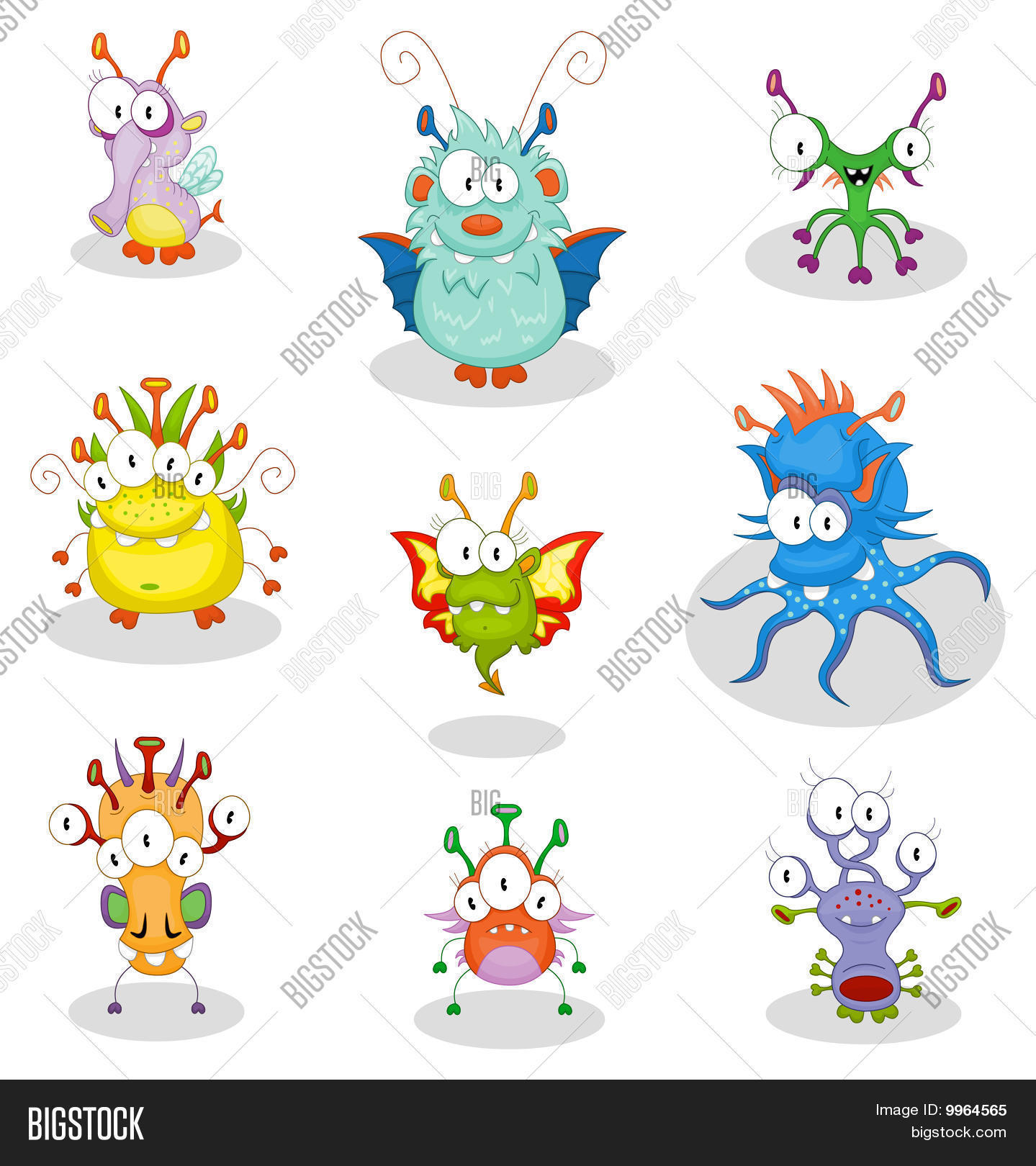 Cartoon Monsters Vector & Photo (Free Trial) | Bigstock