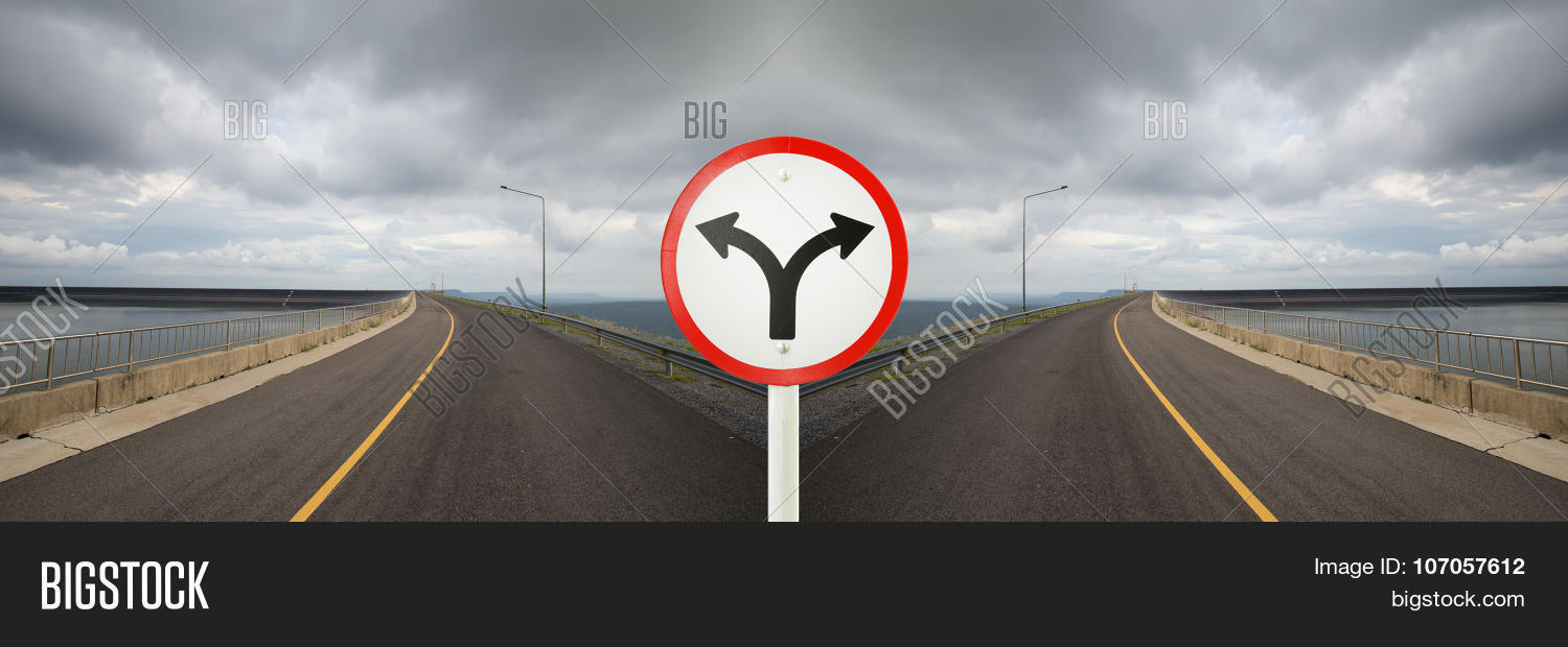 Fork Junction Sign Image & Photo (Free Trial) | Bigstock