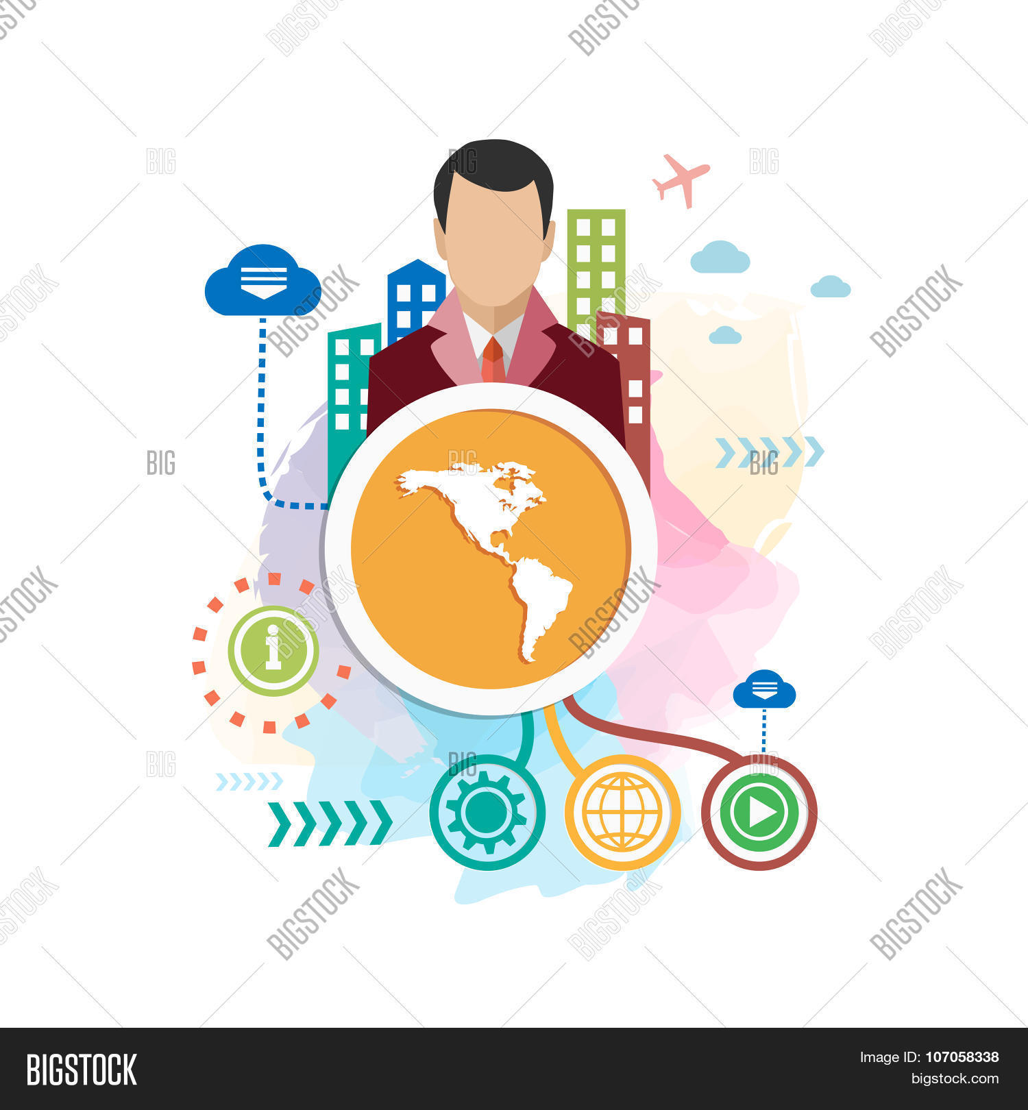 America Map Man On Vector & Photo (Free Trial) | Bigstock