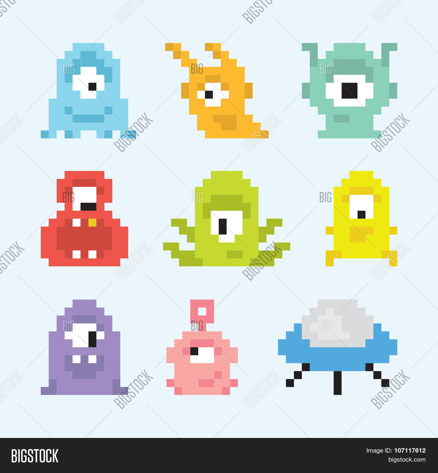 Pixel Art Aliens Set Vector & Photo (Free Trial) | Bigstock