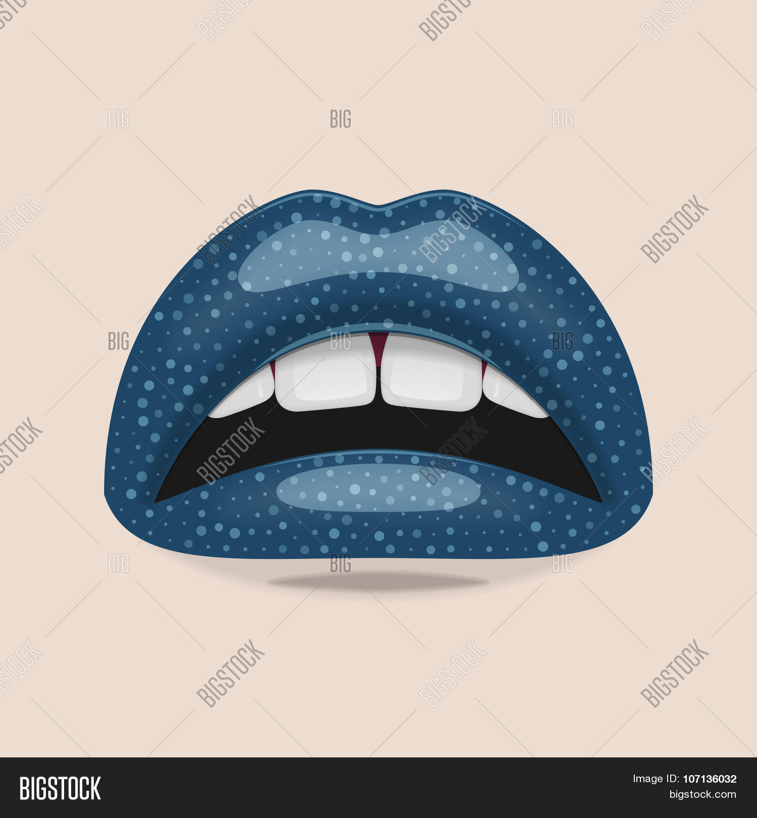 Shiny Blue Lips Vector & Photo (Free Trial) | Bigstock