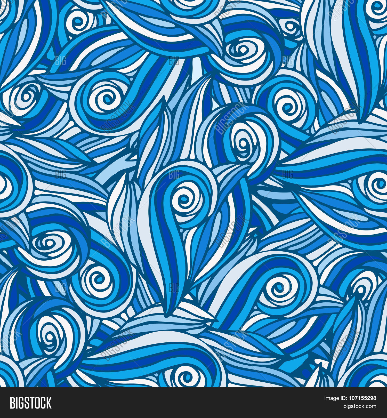 Blue Wavy Repeating Vector & Photo (Free Trial) | Bigstock