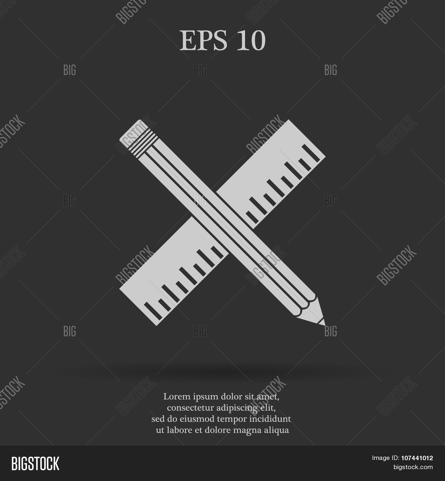 Pencil Ruler Icon Vector & Photo (Free Trial) | Bigstock