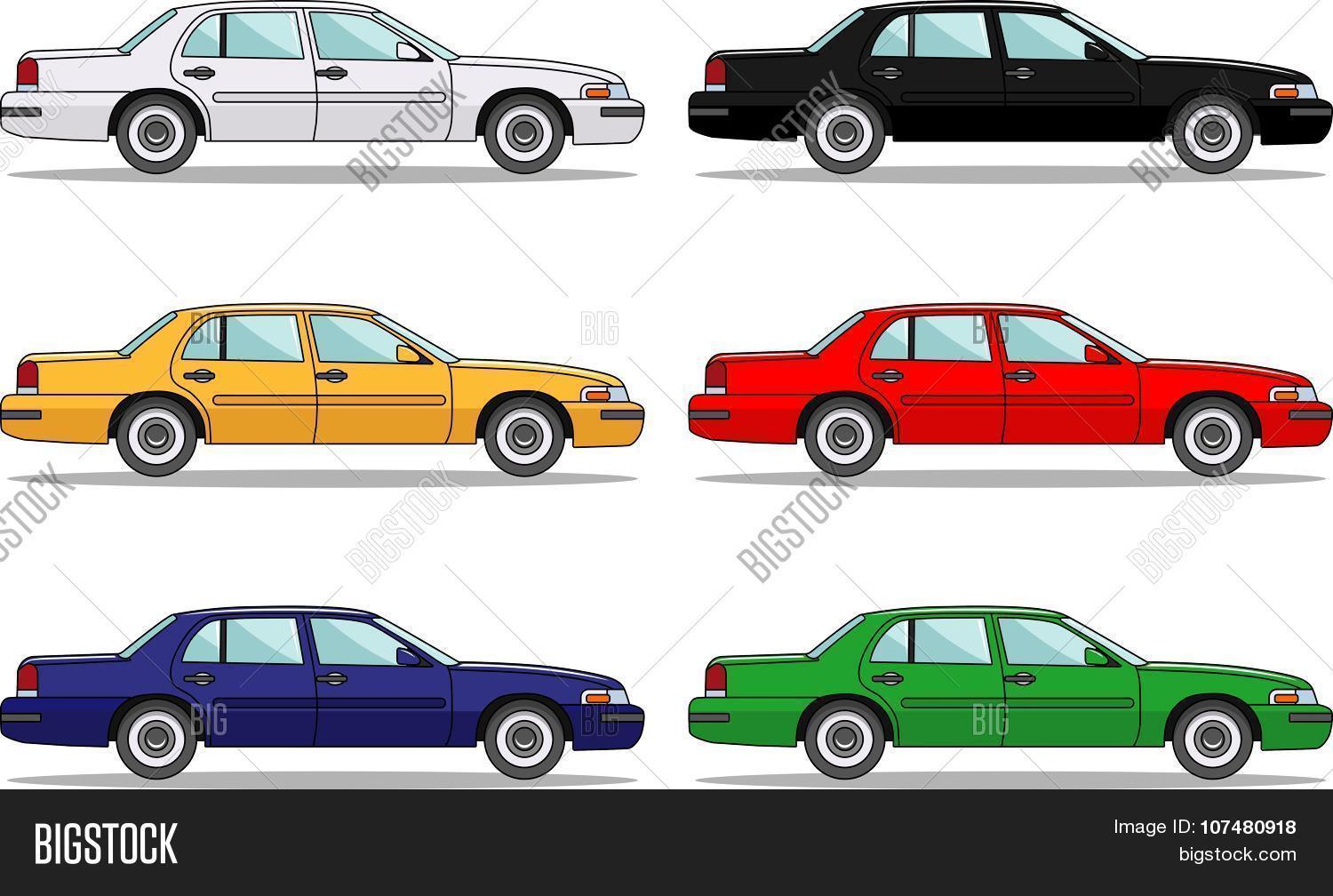 Set Six Colored Cars Vector & Photo (Free Trial) | Bigstock