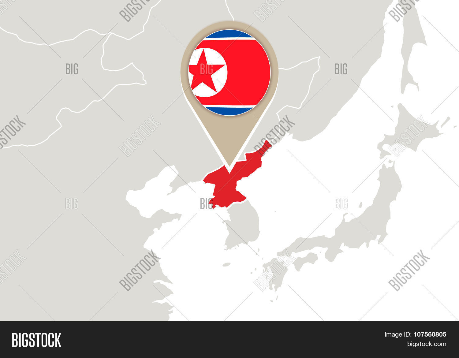 North Korea On World Vector & Photo (Free Trial) | Bigstock