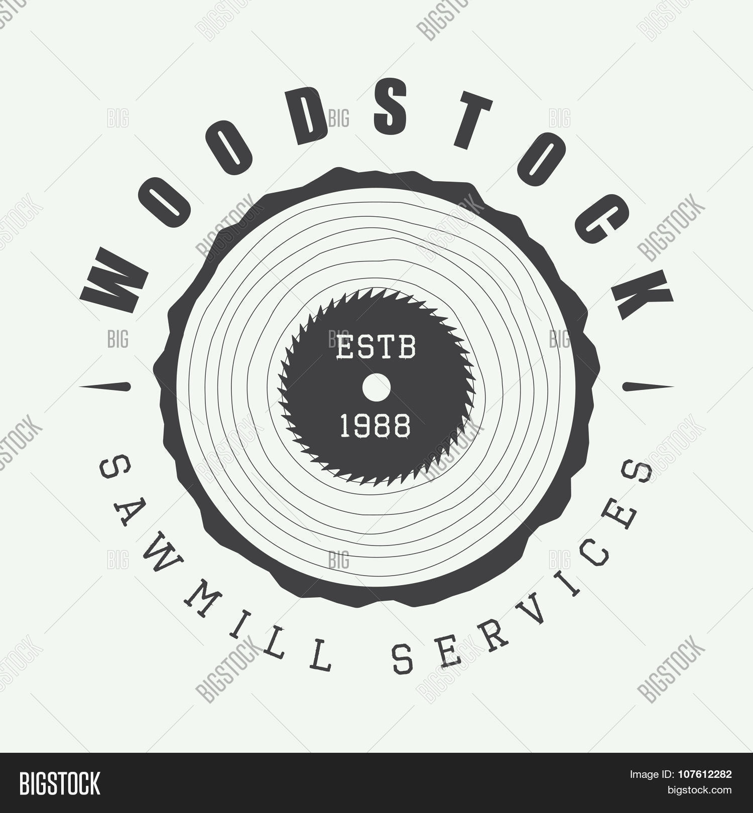 Vintage Sawmill Logo Vector & Photo (Free Trial) | Bigstock