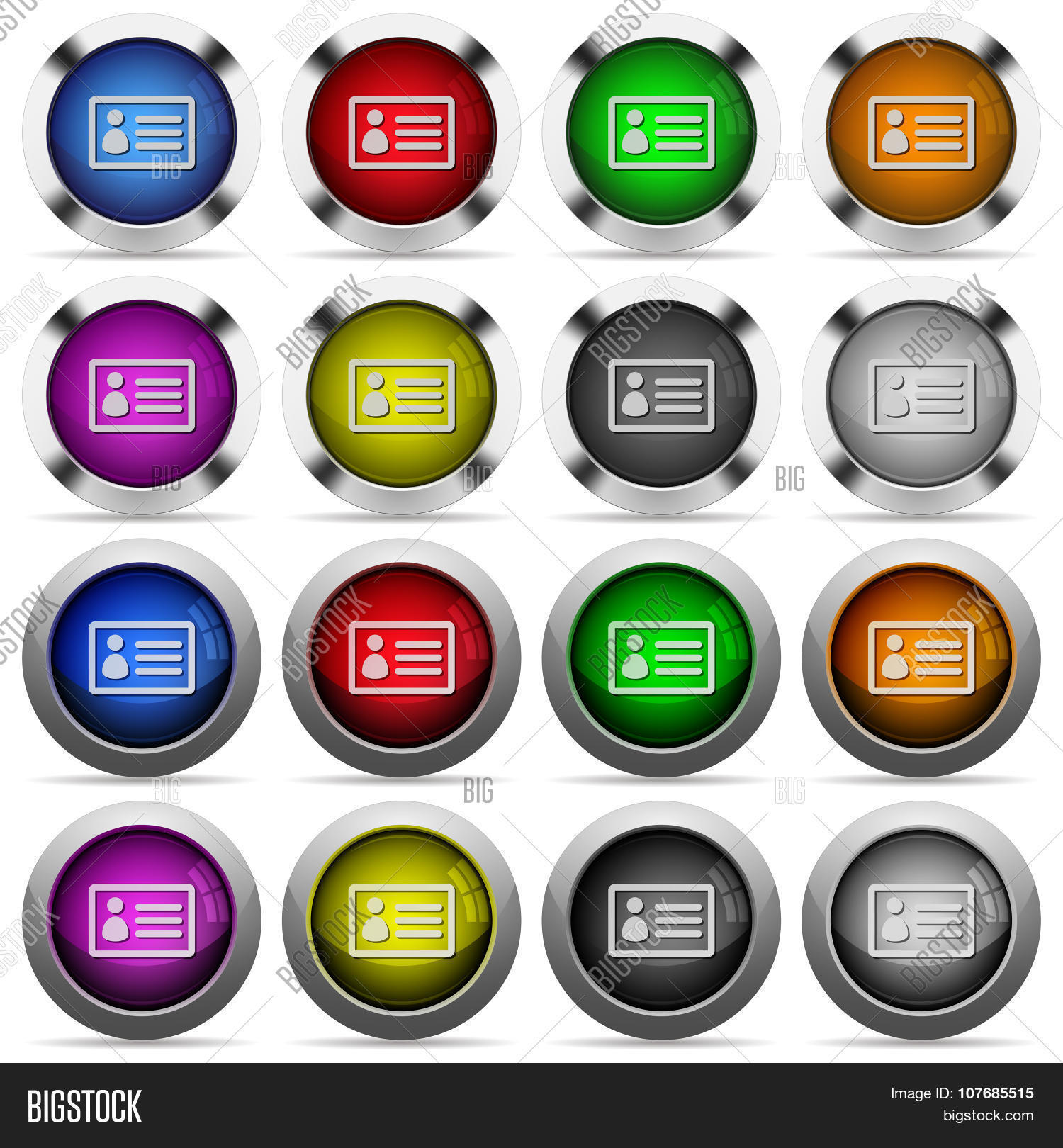 Id Card Button Set Vector & Photo (Free Trial) | Bigstock