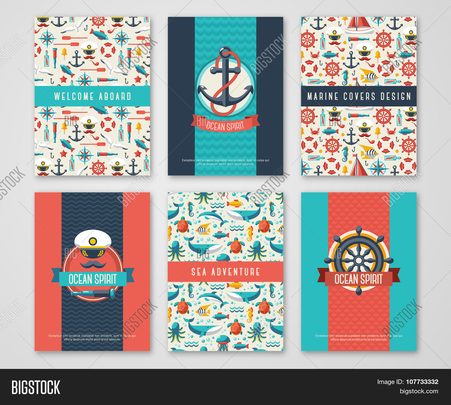 Set Nautical Marine Vector & Photo (Free Trial) | Bigstock