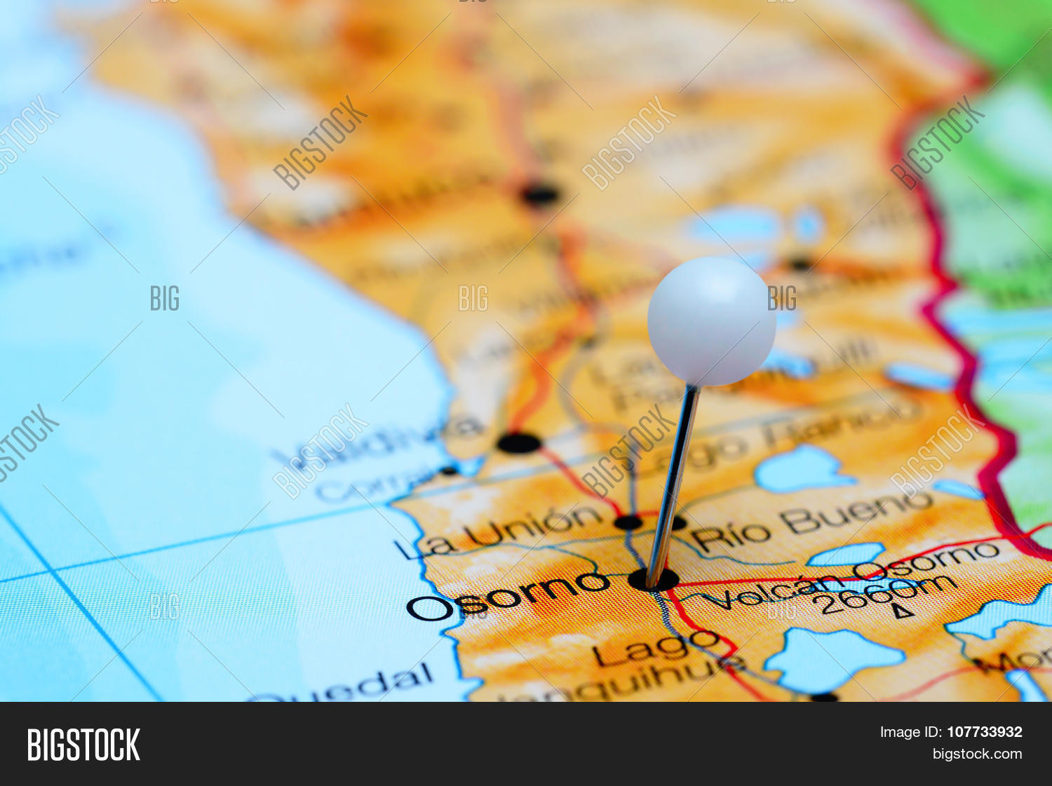 Osorno Pinned On Map Image & Photo (Free Trial) | Bigstock