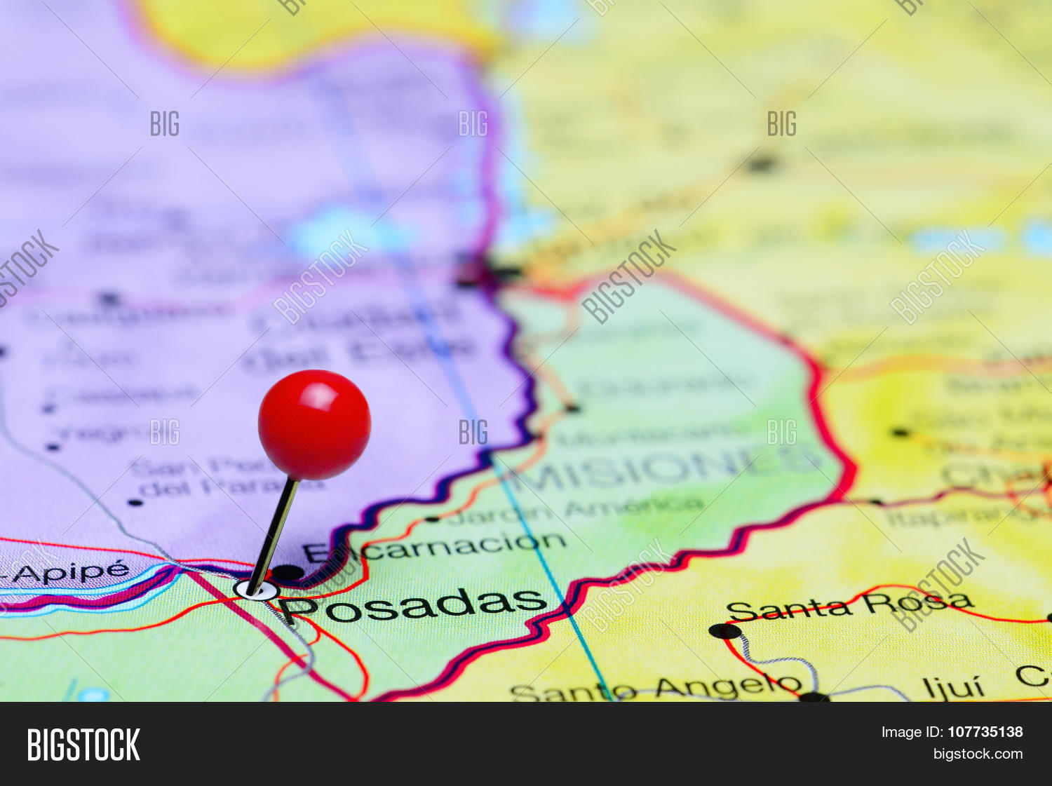 Posadas Pinned On Map Image & Photo (Free Trial) | Bigstock