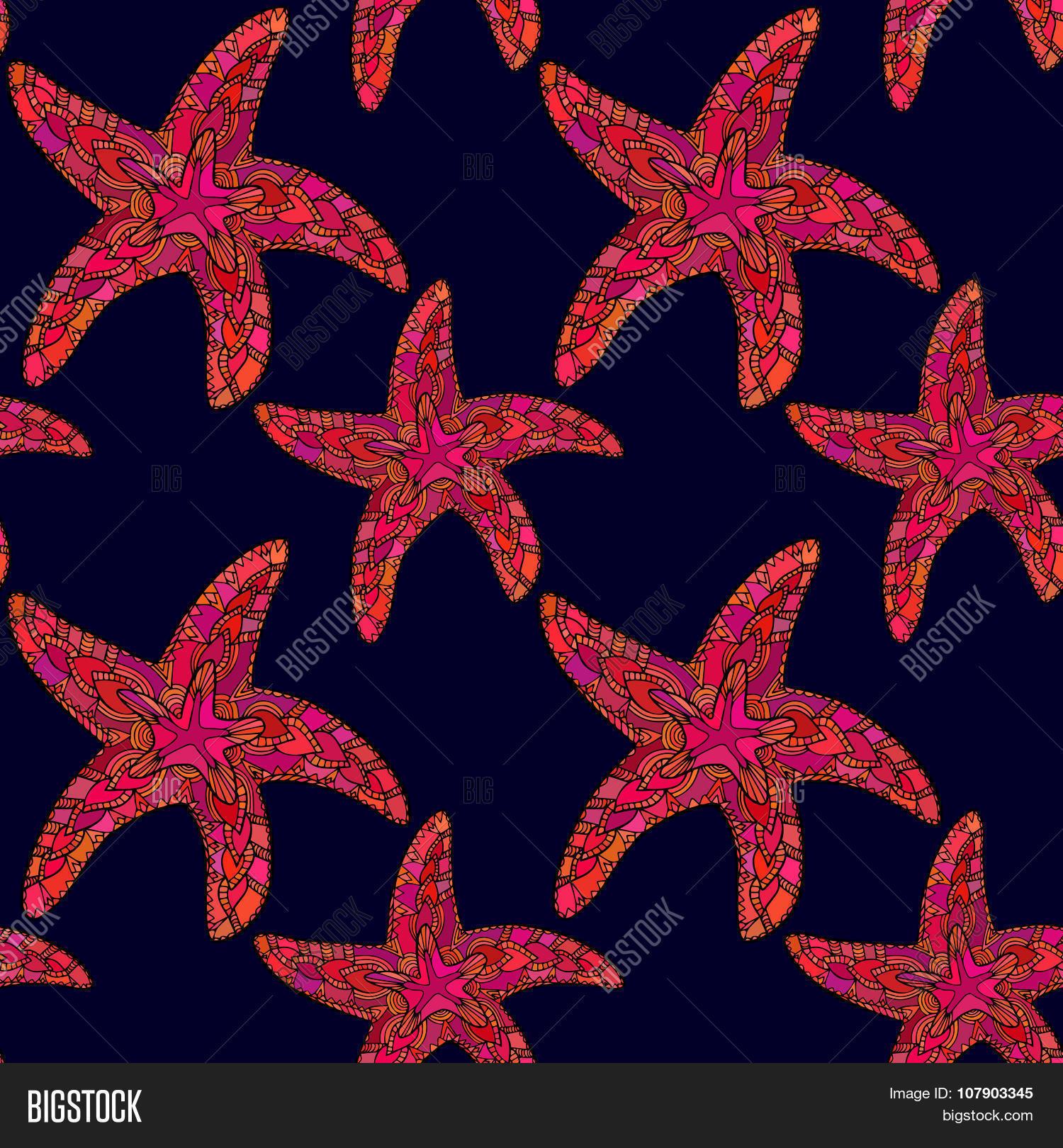 Starfish Zentangle Vector & Photo (Free Trial) | Bigstock
