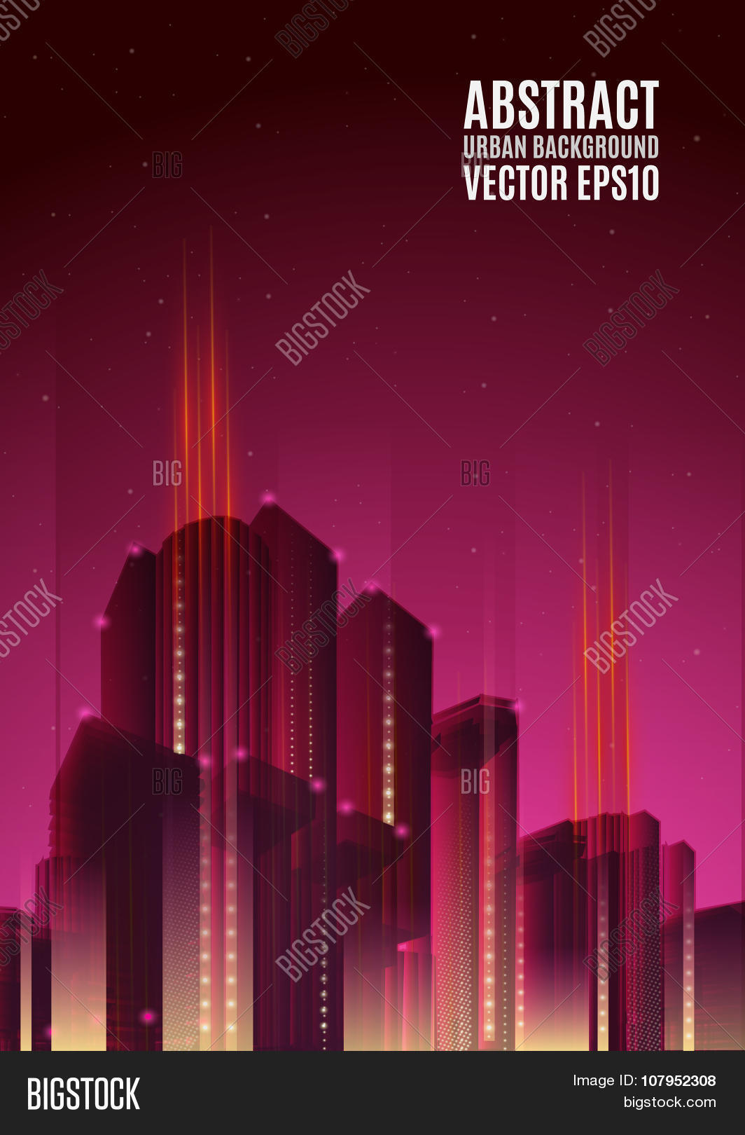 Purple City Skyline Vector & Photo (Free Trial) | Bigstock