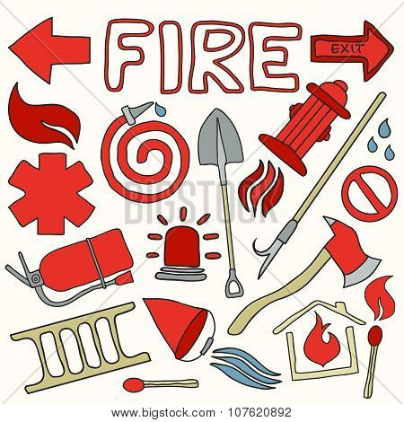 Firefighting Set. Vector & Photo (Free Trial) | Bigstock