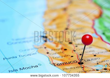 Temuco Pinned On Map Image & Photo (Free Trial) | Bigstock