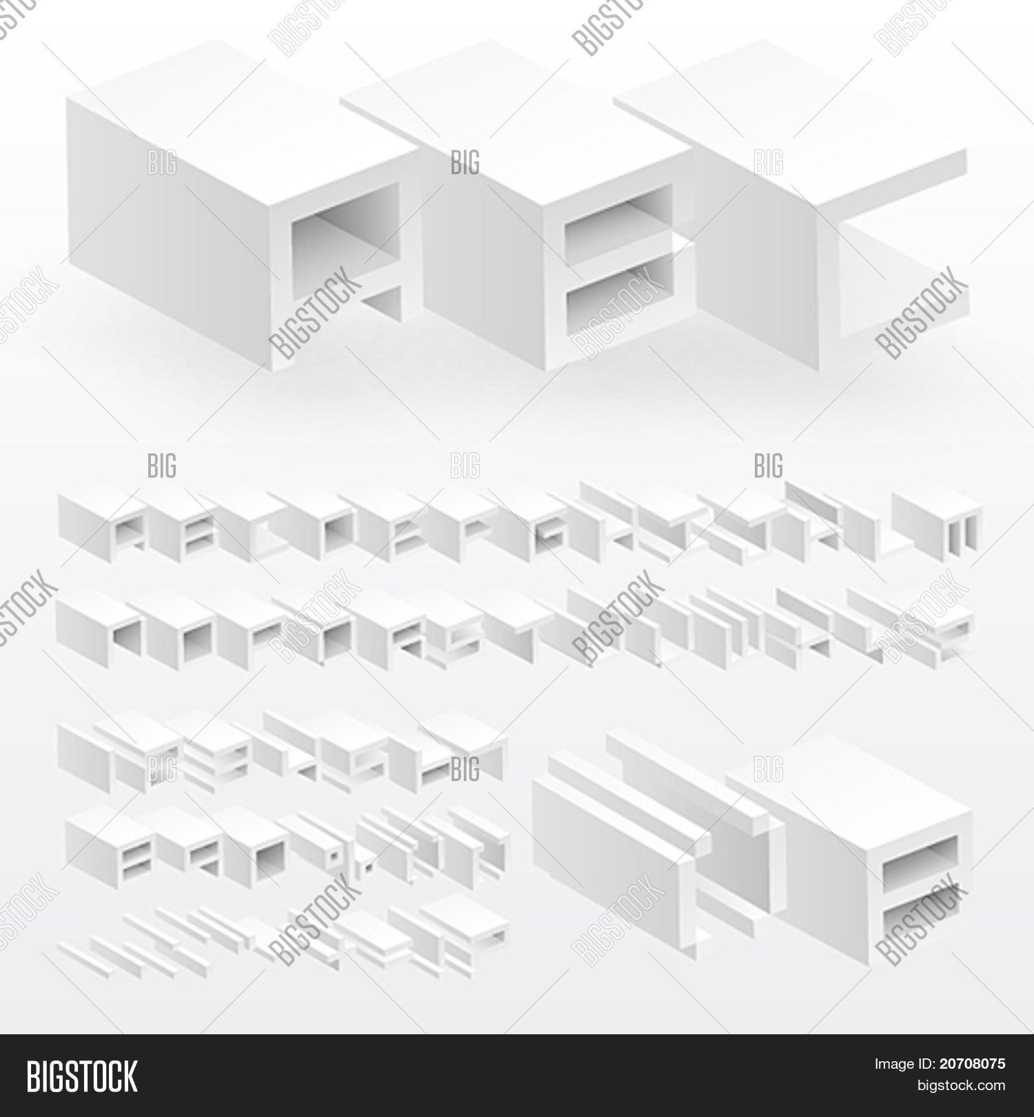 3d White Alphabet Vector & Photo (Free Trial) | Bigstock