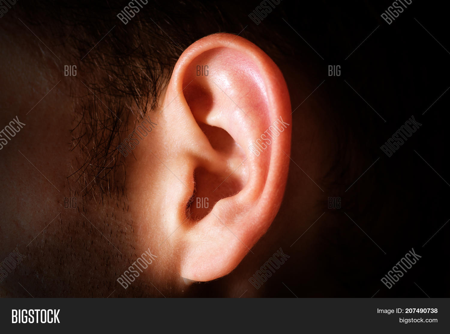 Human Male Ear On Dark Image & Photo (Free Trial) | Bigstock