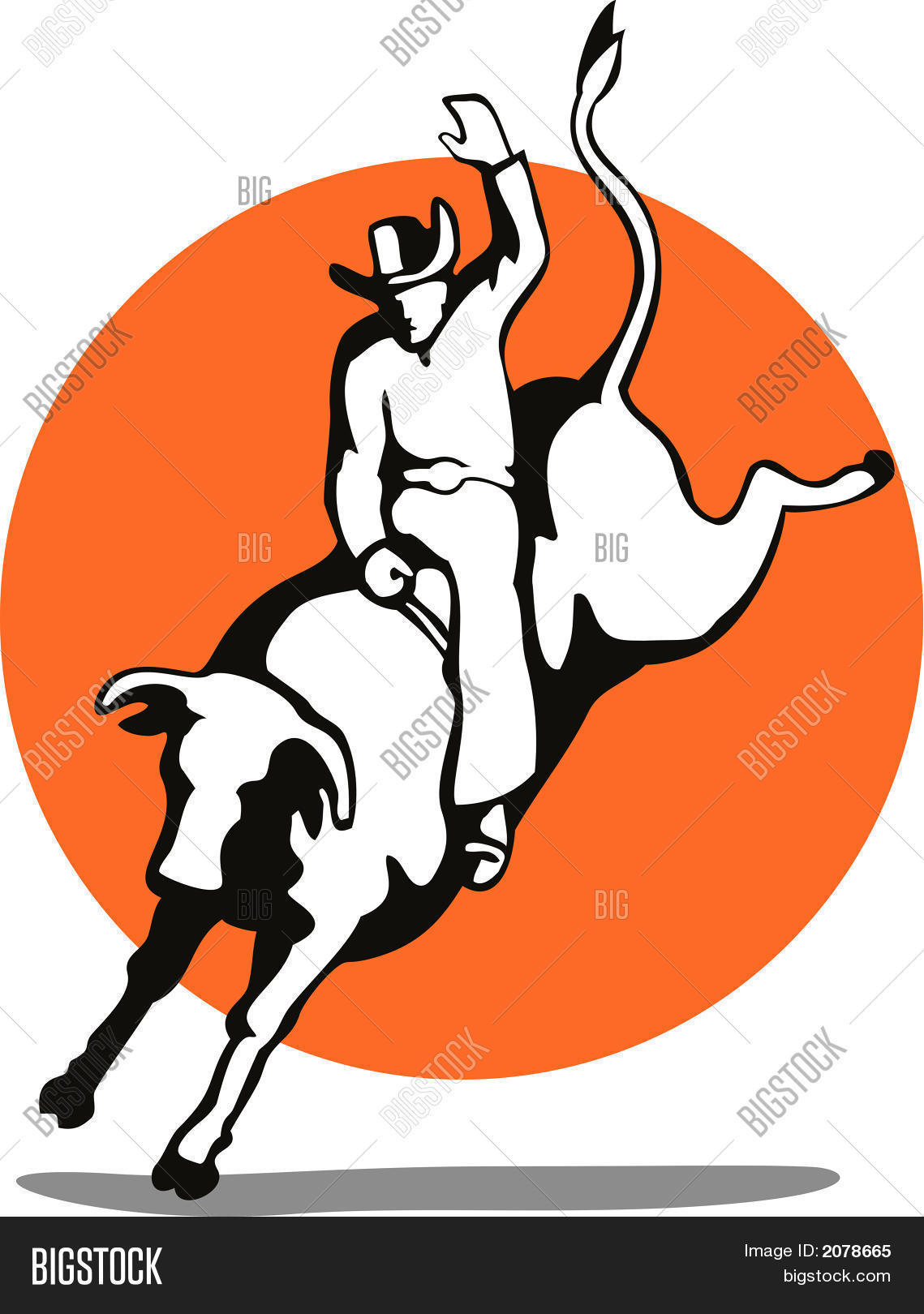 Rodeo Cowboy Riding Vector & Photo (Free Trial) | Bigstock