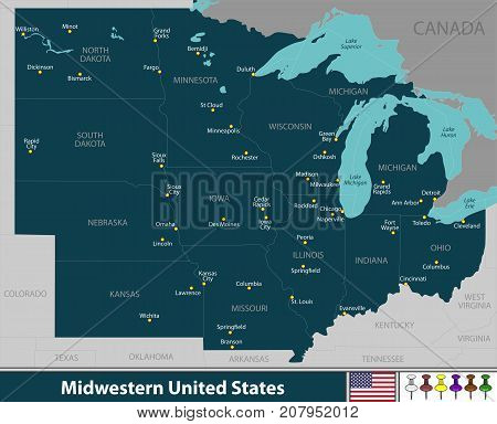Midwestern United Vector & Photo (Free Trial) | Bigstock