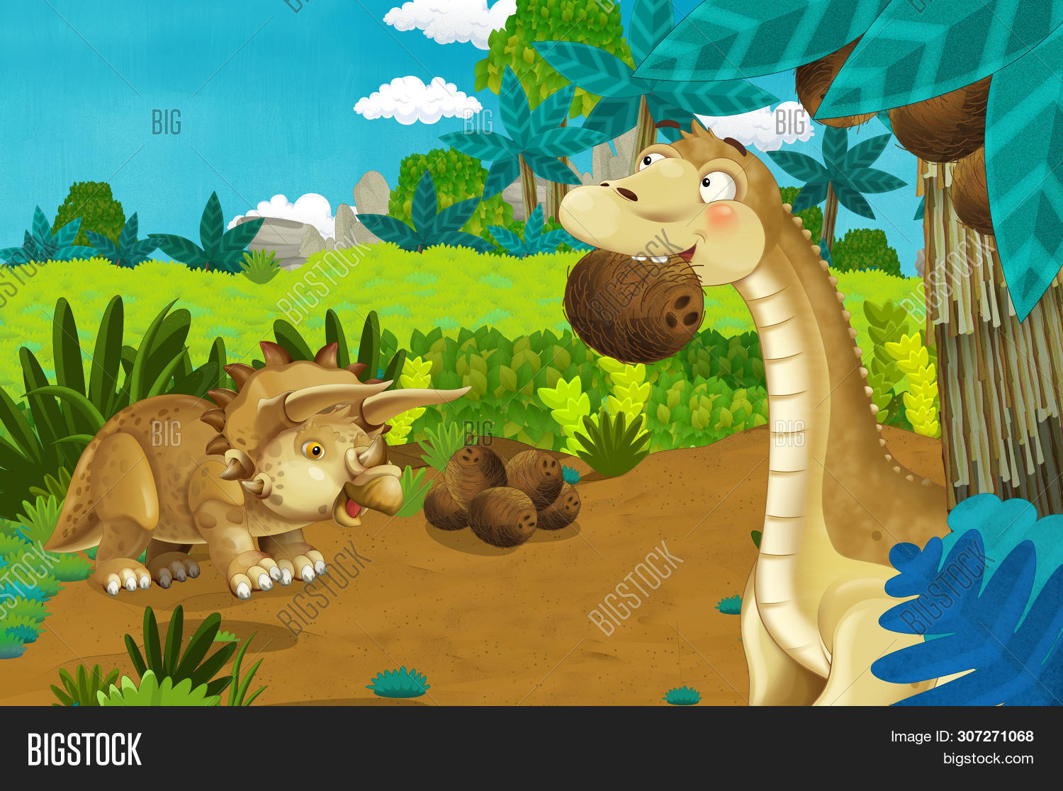 Cartoon Scene Dinosaur Image & Photo (Free Trial) | Bigstock