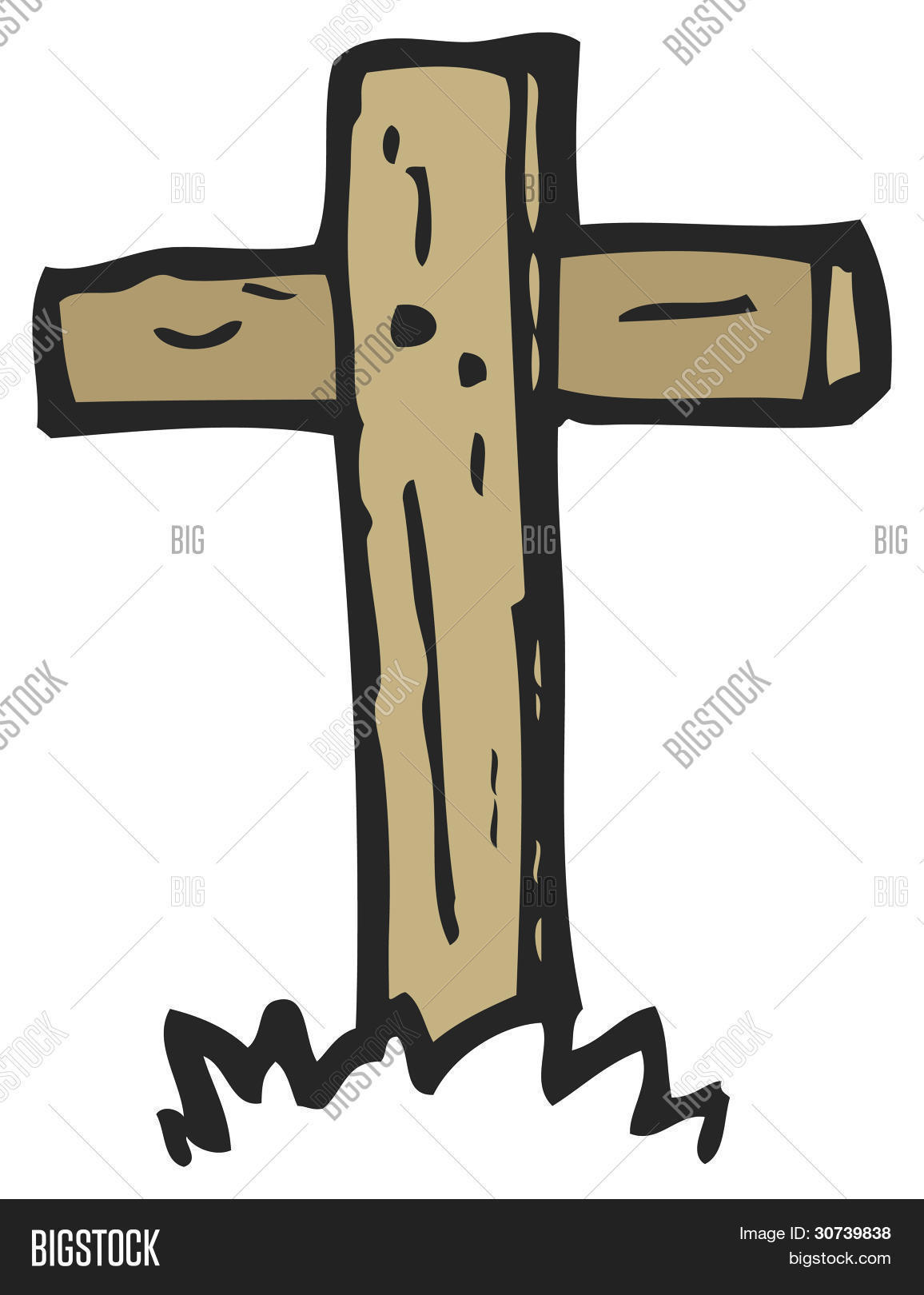 Wooden Cross Cartoon Image & Photo (Free Trial) | Bigstock