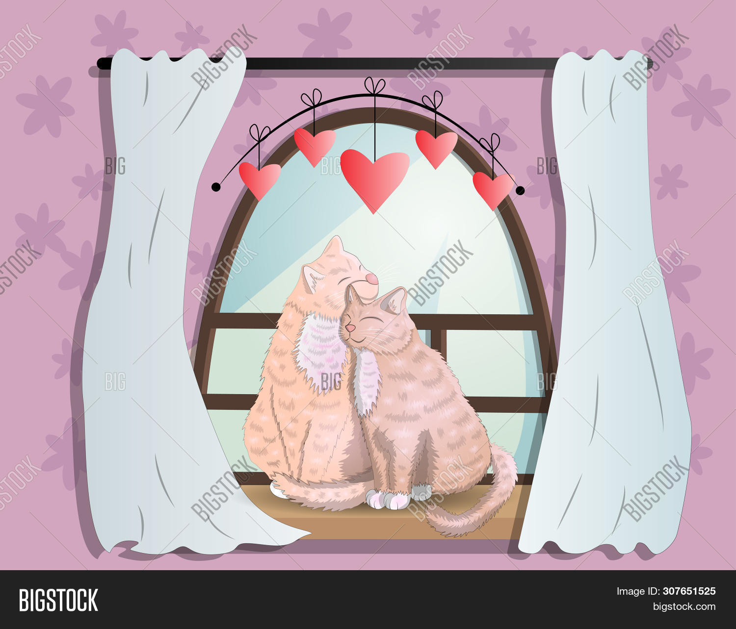 Two Cats Heart Shaped Image & Photo (Free Trial) | Bigstock