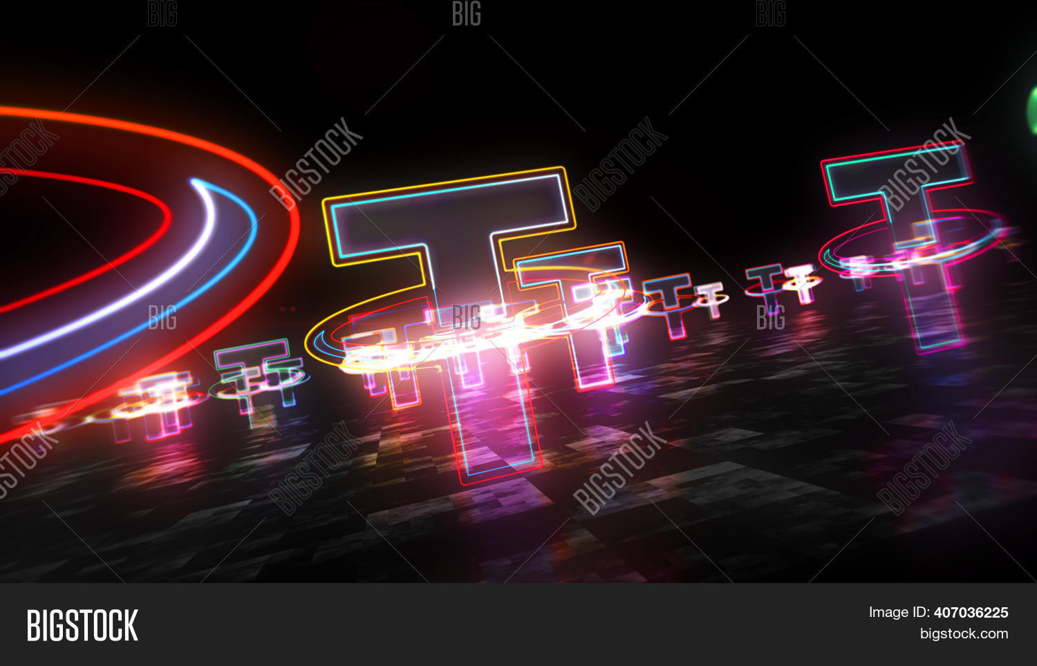 Tether Symbol Abstract Image & Photo (Free Trial) | Bigstock