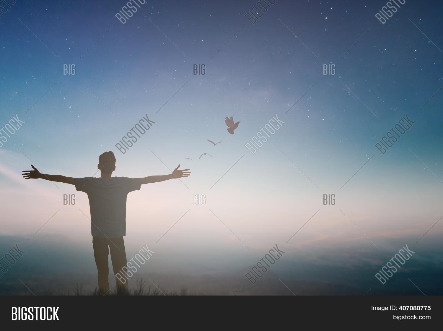 Happy Man Rise Hand On Image & Photo (Free Trial) | Bigstock