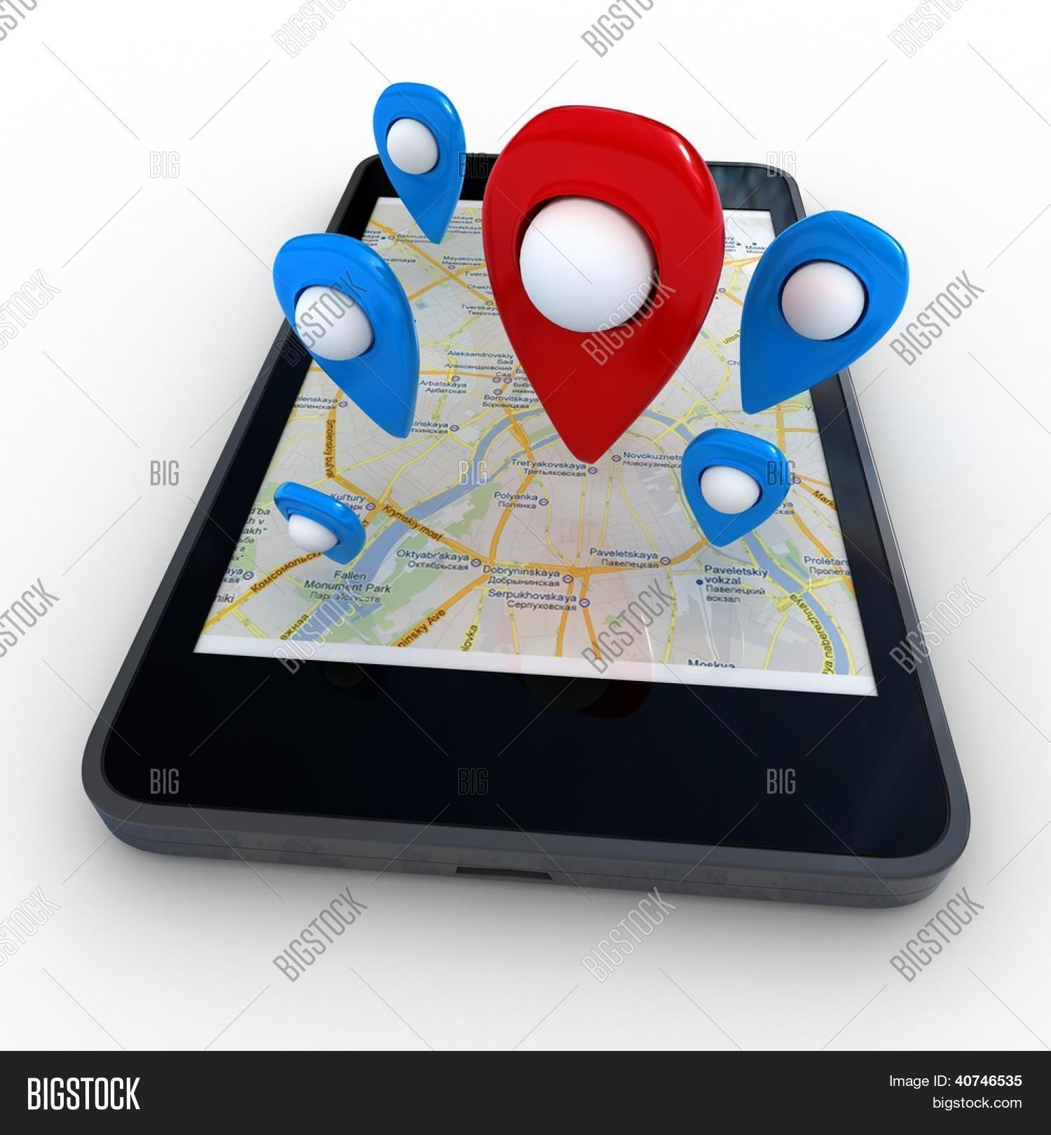 Smart Phone Map Image & Photo (Free Trial) | Bigstock