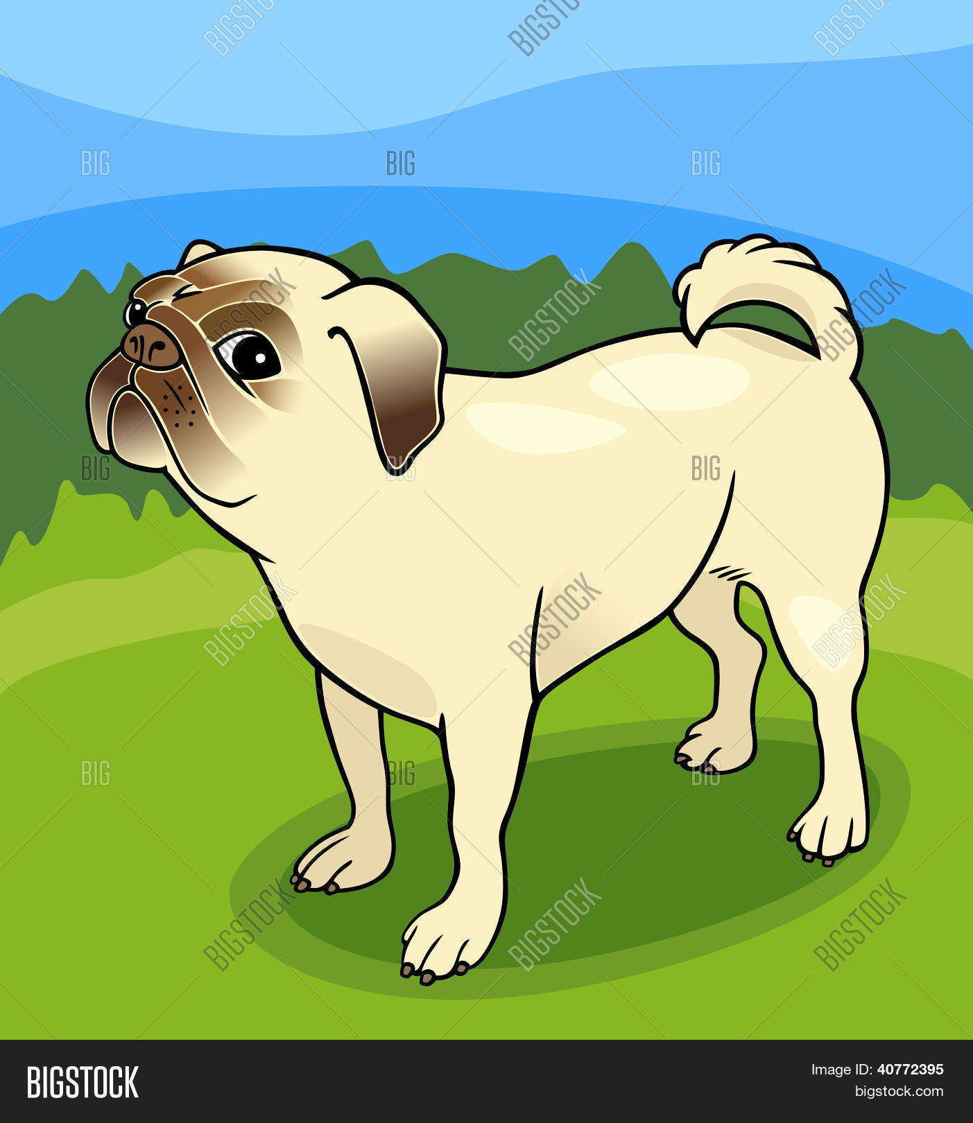 Pug Dog Cartoon Vector & Photo (Free Trial) | Bigstock