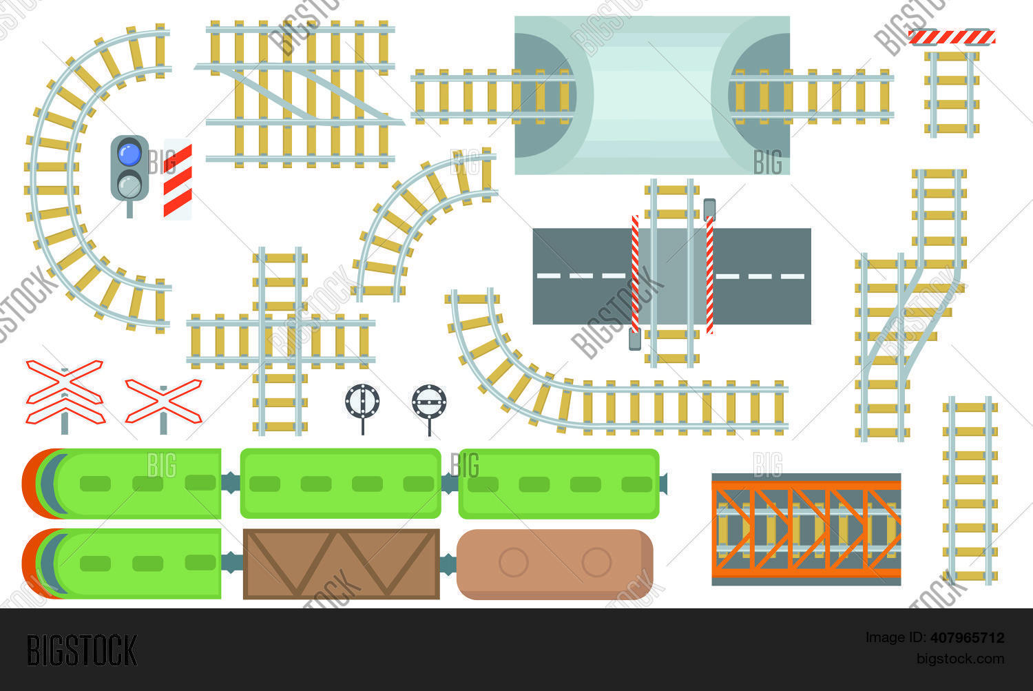 Railroad Railway Vector & Photo (Free Trial) | Bigstock