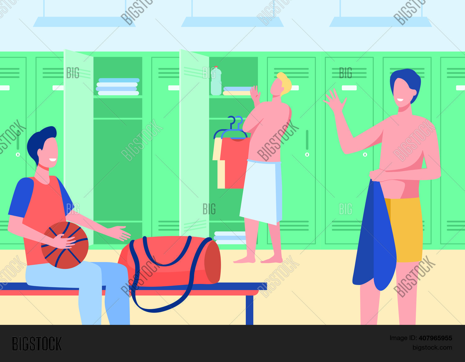 Sport Gym Locker Room Vector & Photo (Free Trial) | Bigstock
