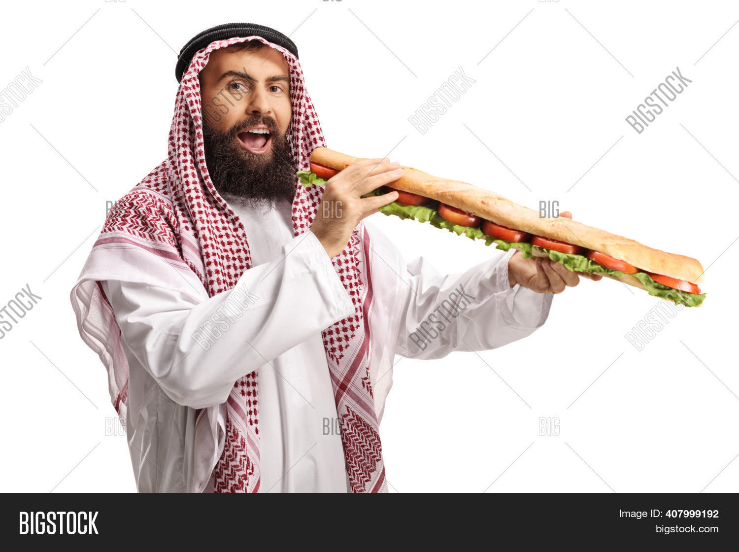 Happy Arab Man Eating Image & Photo (Free Trial) | Bigstock