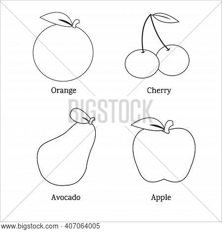 Fruit Outline Vector & Photo (Free Trial) | Bigstock